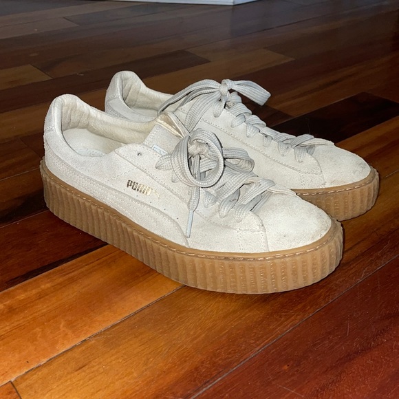Puma | Shoes | Puma Beige Suede Rubber Platform Sneaker | Poshmark